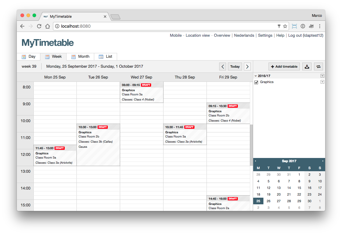 MyTimetable adds support for Untis timetables